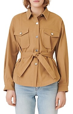 Maje Baki Canvas Tie Belt Jacket - ShopStyle