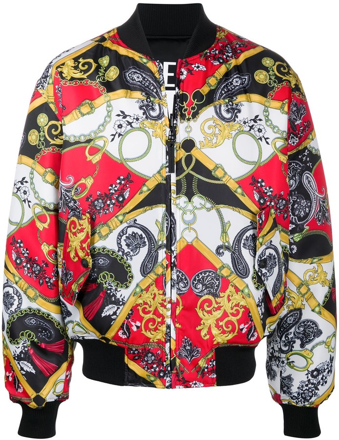 Versace Jeans Couture Baroque-Print Bomber Jacket - ShopStyle Outerwear