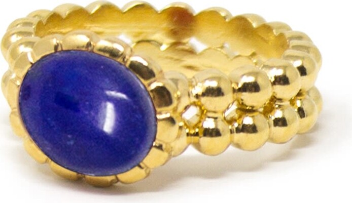 Vintouch Italy Women's Blue Lapis Beady Band Ring - ShopStyle