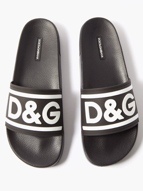 Dolce & Gabbana Logo-embossed Rubber Slides - Black - ShopStyle Sandals