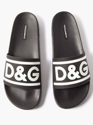 Dolce & Gabbana Logo-embossed Rubber Slides - Black - ShopStyle Sandals