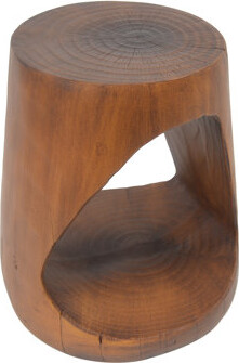 Dakota Fields MGO Hollow Side Table - Antique Brown Color with Wood ...