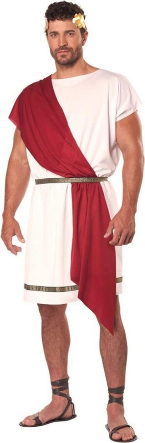 WAZHAKU Men's Greek God Costume Retro Roman Toga Tunic Roman Emperor ...