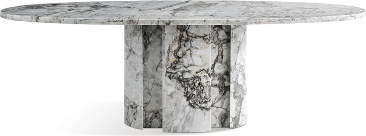 Eternity Modern Emilio Sculptural Oval Marble Dining Table with Oval ...