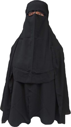 bonballoon Long Saudi Niqab Nikab 3 Layers burqa Hijab Face cover Vei ...