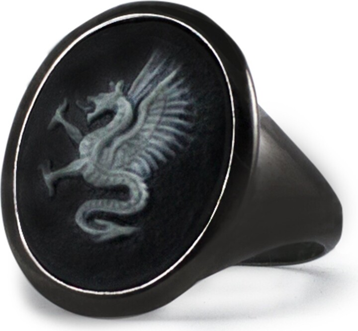 Vintouch Italy - Dragon Cameo Signet Ring - ShopStyle Jewelry