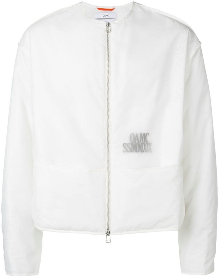Oamc Collarless Translucent Logo Jacket - ShopStyle Outerwear