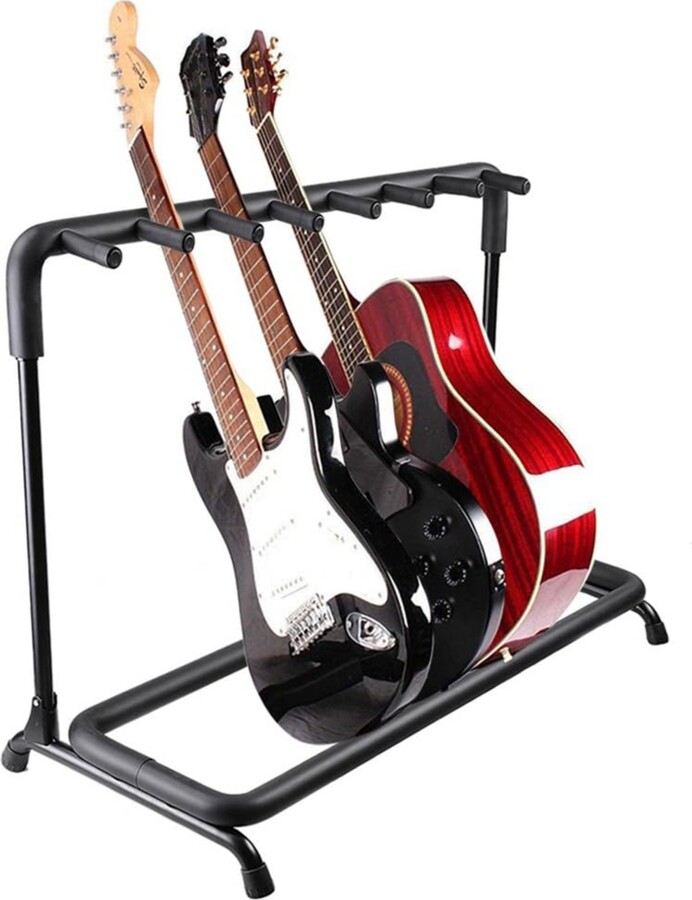 5 Core Guitar Rack 7 Slot Multi Guitars Stands Floor Safe Storage for ...