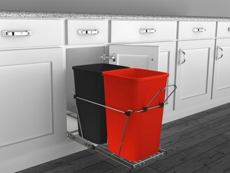 Rev-A-Shelf RV-15KD-1618C-S Double 27 Quart Sliding Pull Out Waste ...