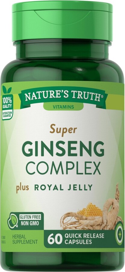 Nature's Truth Super Ginseng Complex with Royal Jelly | 60 Capsules ...