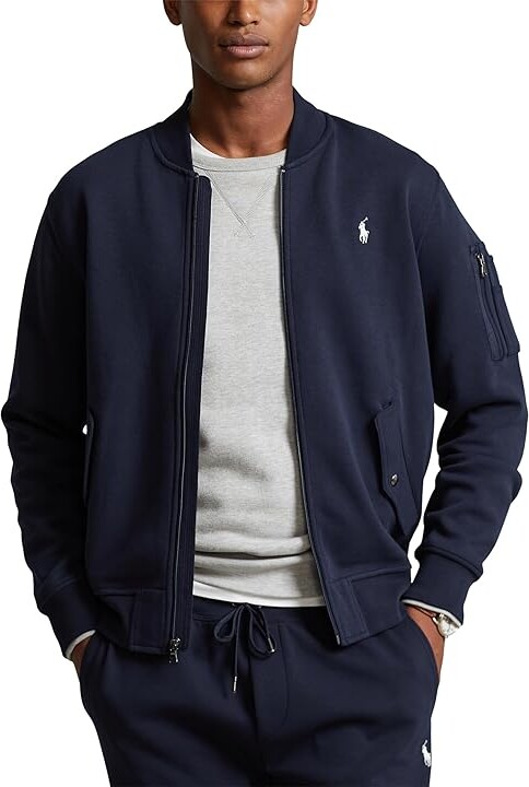 Polo Ralph Lauren Double Knit Bomber Jacket (Aviator Navy) Men's Jacket ...