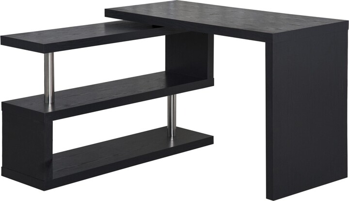 HOMCOM 360° Rotating Corner Computer Desk Modern L-Shaped Home Office ...