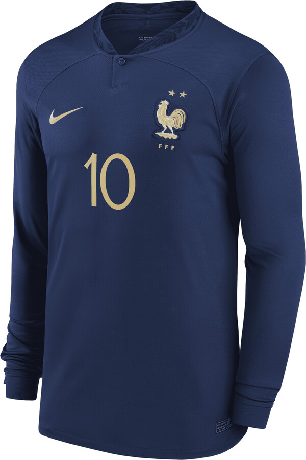 Nike France National Team 2022/23 Stadium Home (Kylian Mbappe Men's Dri-FIT Long-Sleeve Soccer ...