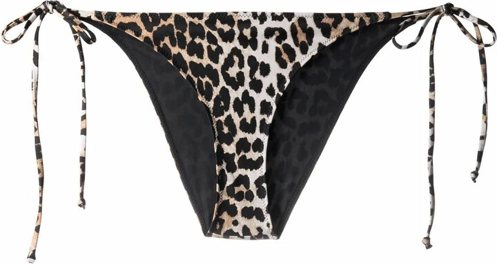 Ganni Leopard-Print Bikini Bottoms - ShopStyle Two Piece Swimsuits