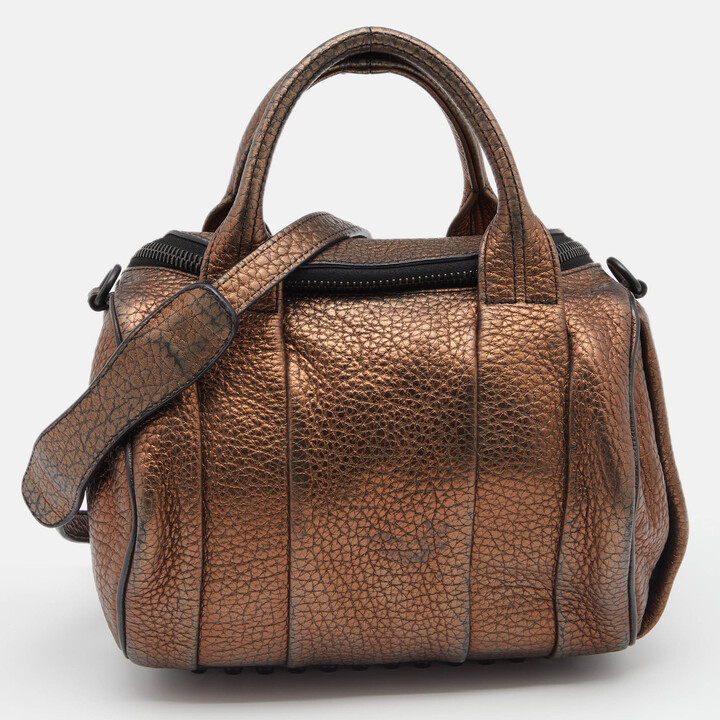 Alexander Wang Metallic Bronze Pebbled Leather Rocco Duffel Bag - ShopStyle