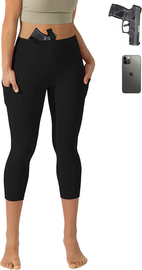 Lilcreek Women's Concealed Carry Leggings Gun Holster with Side Pockets ...