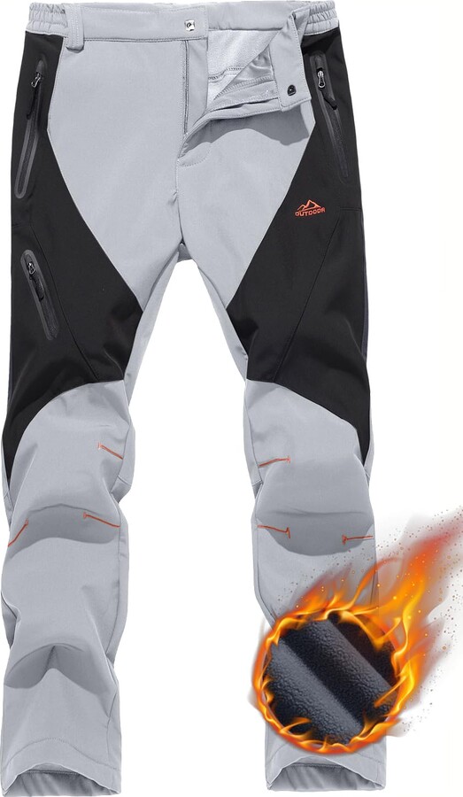 TACVASEN Outdoor Trousers for Men Waterproof Hiking Trousers Warm ...