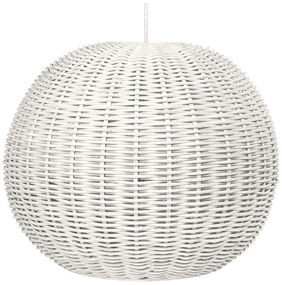 Kouboo Handwoven Wicker Ball Pendant Light, Diameter 18 inch, White ...