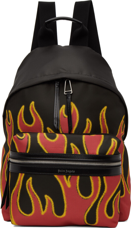 Palm Angels Black Flames Backpack - ShopStyle