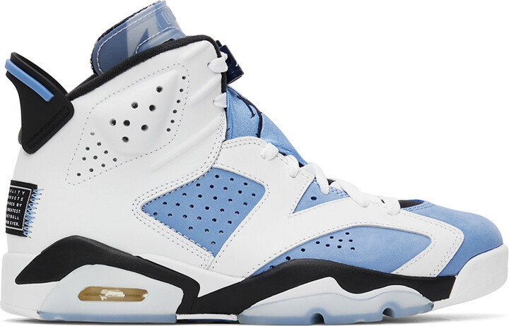 Nike Jordan Blue & White Air Jordan 6 Retro High Sneakers - ShopStyle