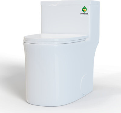 SUPERFLO 17Dual-Flush Elongated One-Piece Toilet (Seat Included ...