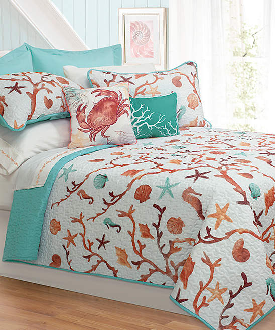 Aqua Five-Piece Ocean Club Quilt Set - ShopStyle Comforters & Duvets