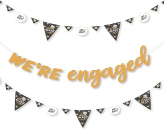Big Dot Of Happiness Just Engaged & White - 36 Banner Cutouts & We're ...