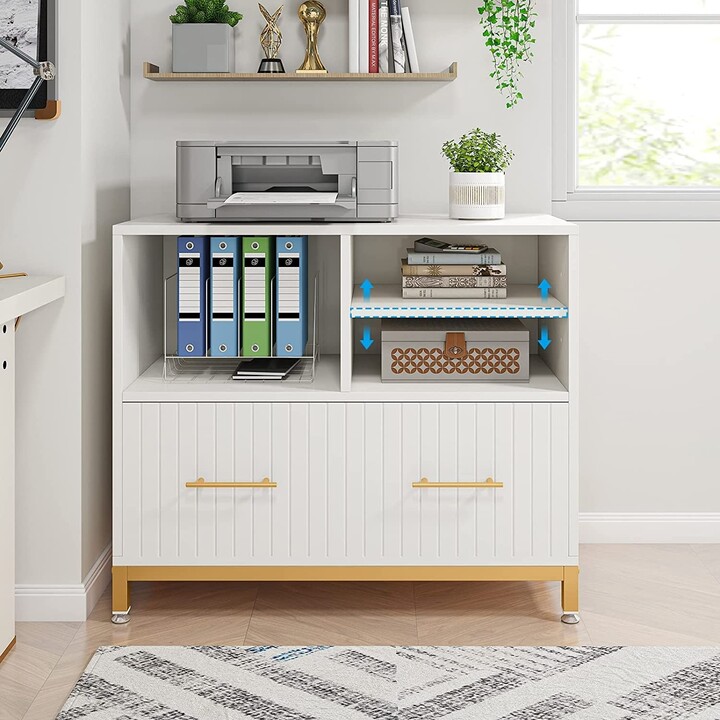 Bluebell White Lateral File Cabinet with Drawer for Letter Letter A4 ...