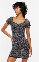 Forever 21 Floral Mesh Ruched Mini Dress - ShopStyle