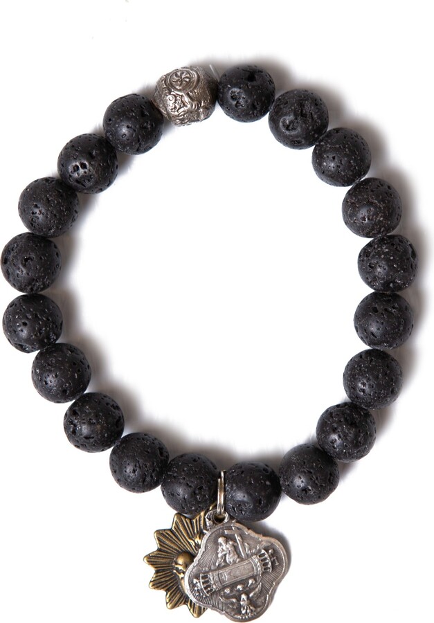 Miracle Icons by Mary Jo Pane - Lava Bracelet With Silver Ethiopian ...