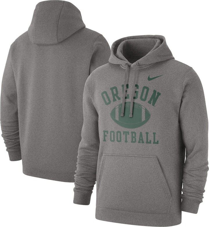 Nike Men's Heathered Gray Oregon Ducks Football Club Pullover Hoodie ...