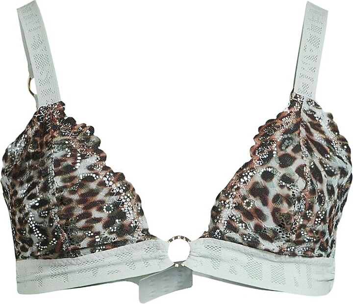 Stella McCartney Leopard Lace Logo Bralette - ShopStyle Bras