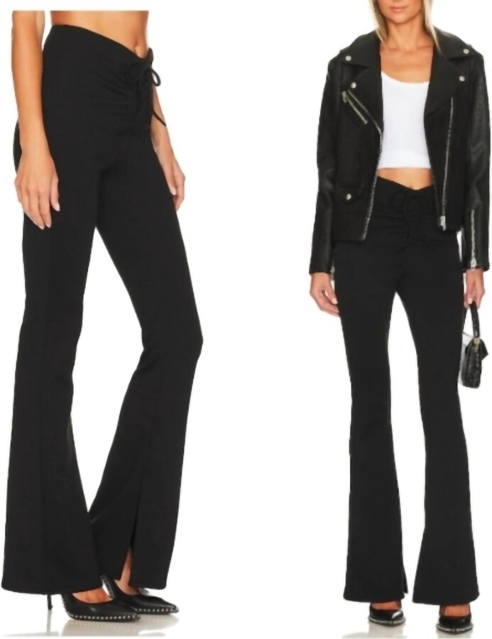 Blank NYC Flare Pants With Drawstring Front In Black - ShopStyle