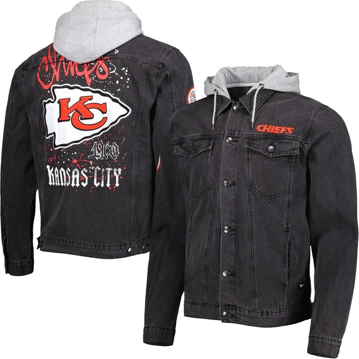 Men's The Wild Collective Black Kansas City Chiefs Hooded Full-Button ...