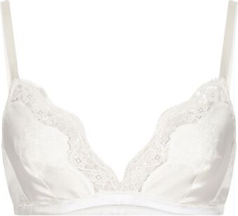 Dolce & Gabbana Soft-cup satin bra with lace detailing - ShopStyle