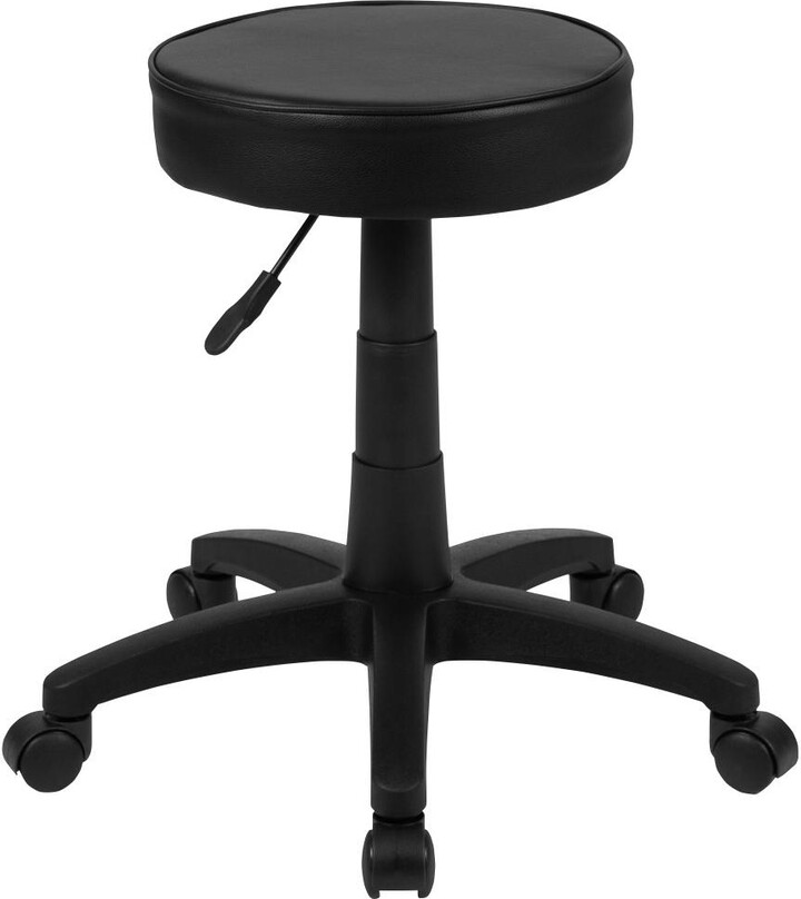 Emma+Oliver Adjustable Doctors Stool On Wheels With Ergonomic Molded ...