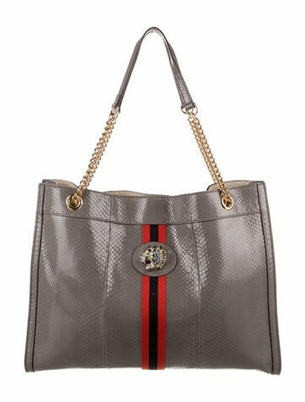 Gucci Large Python Rajah Tote Grey - ShopStyle