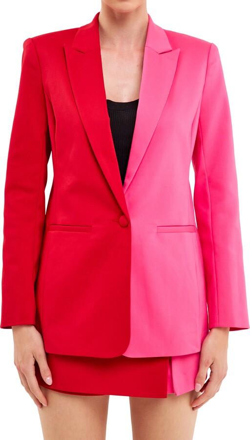 ENGLISH FACTORY Colorblock Boyfriend Blazer - ShopStyle