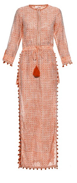 TALITHA Jaya block-print cotton and silk-blend dress - ShopStyle