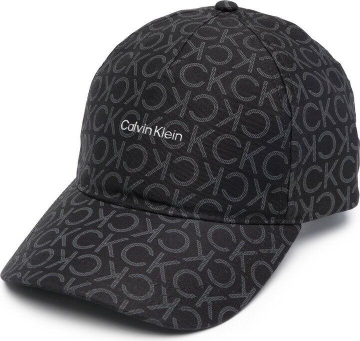 Calvin Klein All-Over Logo-Print Baseball Cap - ShopStyle Hats