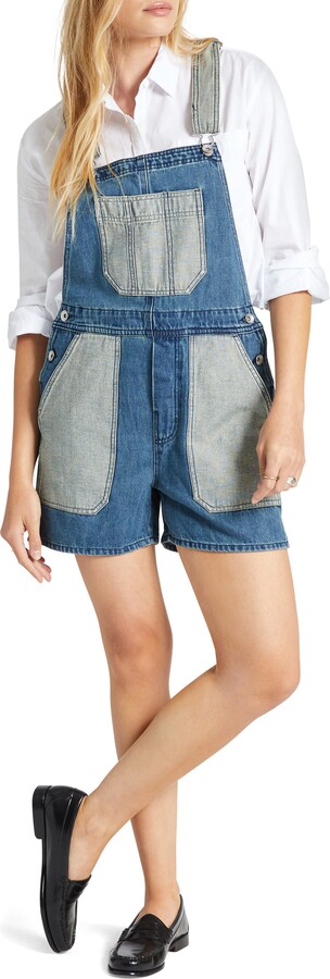 Brixton Costa Two-Tone Denim Short Overalls - ShopStyle