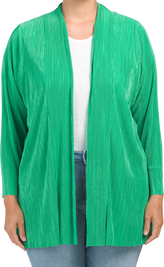 Cyrus Plus Plisse Open Cardigan - ShopStyle