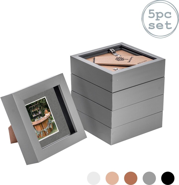 Nicola Spring 4x4" 3D Box Photo Frames 2x2" x5 - ShopStyle