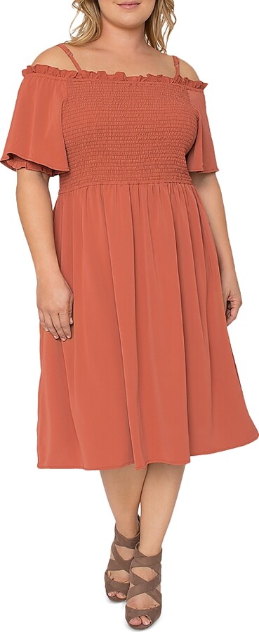 Standards & Practices Plus Smocked Midi Dress - ShopStyle