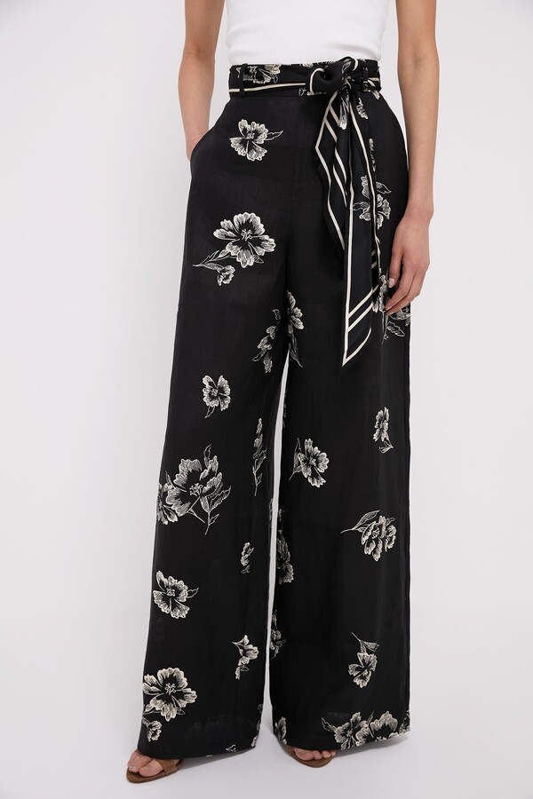 Zimmermann Black Poppy Wideleg Pant - ShopStyle