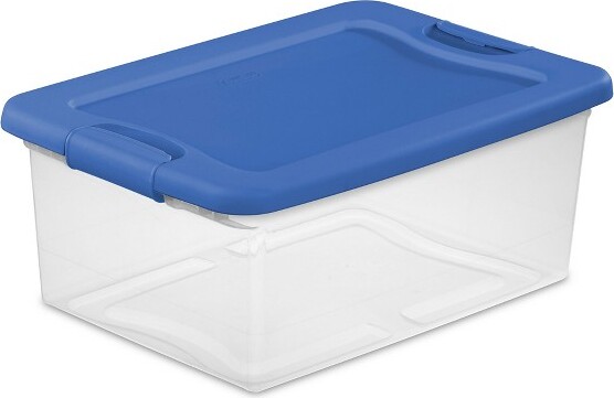Sterilite 15 Qt Latching Storage Box, Stackable Bin with Latch Lid ...