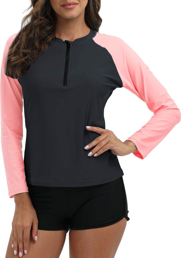 Halcurt Women's Rash Guard UV Protection UPF 50+ Sun Protection Shirt Long Sleeve Swimming Shirt ...
