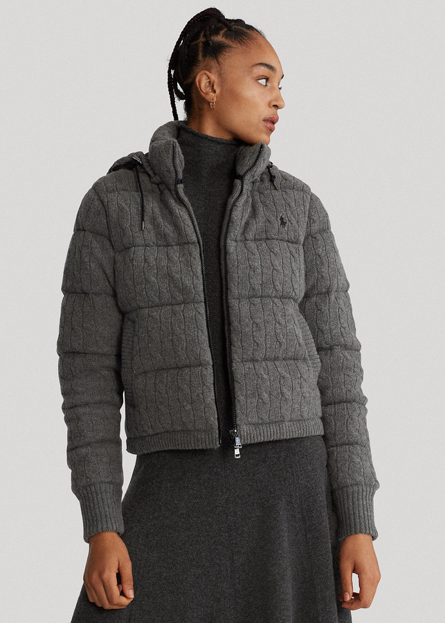 Ralph Lauren Cable-Knit Down-Filled Jacket - ShopStyle Outerwear