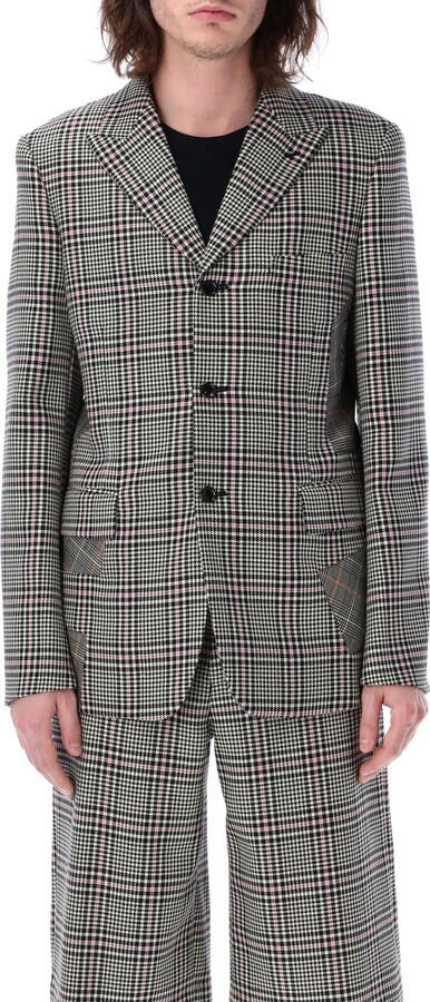 Comme des Garçons Homme Plus Patchwork Prince Of Wales Blazer - ShopStyle