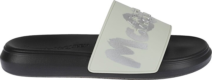 Alexander McQueen Rubber Logo Sliders - ShopStyle Flip Flop Sandals